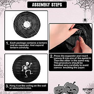 KatchOn, Hanging Ghosts Halloween Decor - Pack of 10 | Halloween Ghost Garland, Hanging Halloween Decorations | Halloween Paper Lanterns, Halloween Party Decorations | Halloween Hanging Decorations