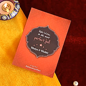 TIED RIBBONS Rakhi for Brother and Bhabhi Gift Set | Bhai Bhabhi Rakhi Set | Rakhi Card | Roli Chawal Tika - Raksha bandhan Rakhi for Bhaiya Bhabhi Rakhi | Lumba Rakhi for Bhabhi