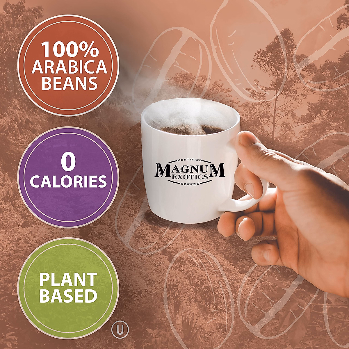 Magnum Exotics Coffee, Blue Mountain Coffee Blend - Light-Medium Roast, Ground Coffee Pods, Single Serve, Made With 100% Arabica Coffee Beans, Freshly Roasted Beans, Mild Acidity - Blue Mountain Blend, 42 Count