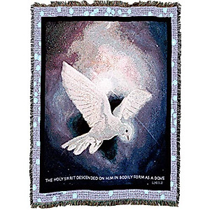 Pure Country Weavers The Holy Spirit Descended on Him Blanket by Stephen Sawyer - Scriptures - Luke 3:22 - Religious Gift Tapestry Throw Woven from Cotton - Made in The USA (72x54)