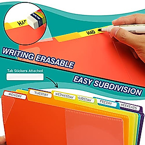 H4D 12 Pocket Poly Project Organizer, Spiral Multi Pocket Folder Organizer with Pockets, Multi-Subject Folder Notebook, Letter Size