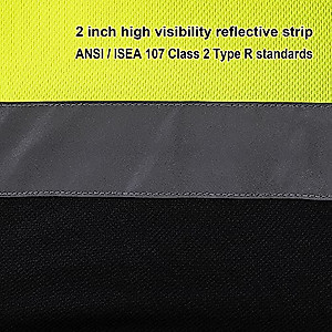 ProtectX 3-Pack Men's High Visibility Heavy Duty Breathable Long Sleeve Reflective Safety T-Shirts for Work Warehouse Construction, Class 2 Type R, Green - Large