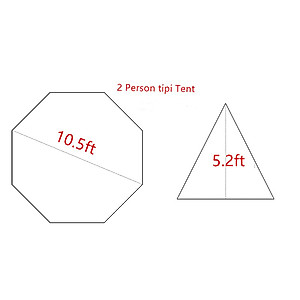 Genma0 Ultralight 2 Person Tipi Hot Tent with Fire Retardant Stove Jack for Flue Pipes with 2 Doors Brown Green (Brown-Green)
