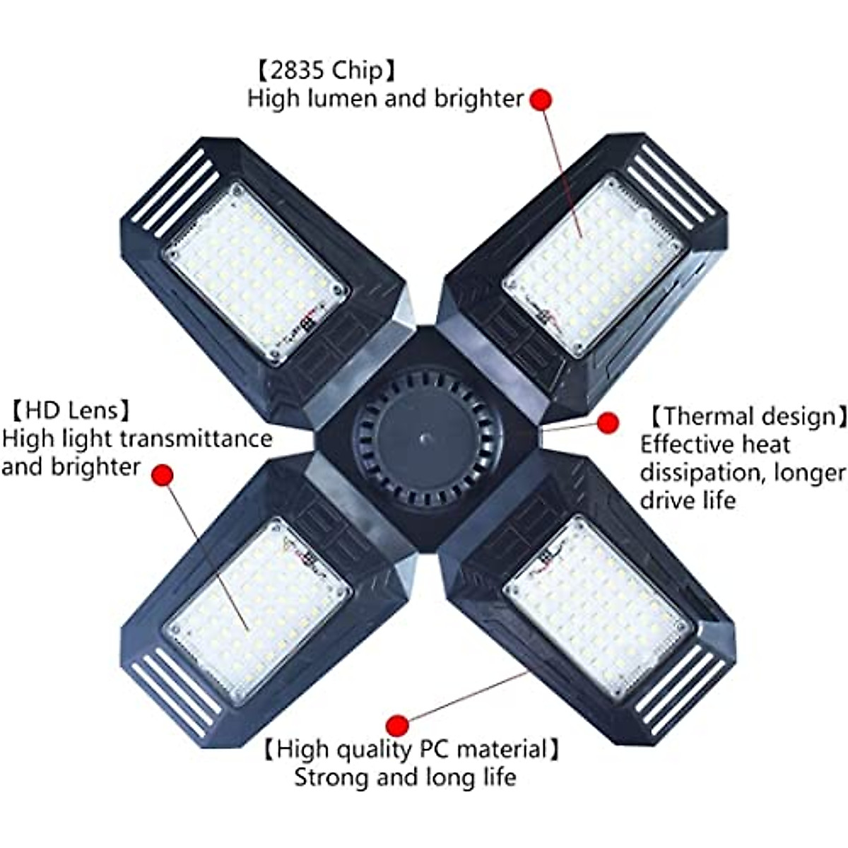 ANYPOWK LED Garage Lights with Motion Sensor - 12000 Lumen 6500K Daylight 120W, Four Leaf Garage Organization Ceiling Lighting