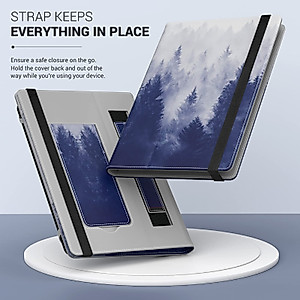 MoKo Universal Case for 6",6.8",7" Kindle eReaders - Kindle/Kobo/Voyaga/Lenovo/Sony Kindle E-Book Reader, Lightweight PU Leather Folio Shell Cover Case, with Hand Strap/Kickstand, Gray Forest