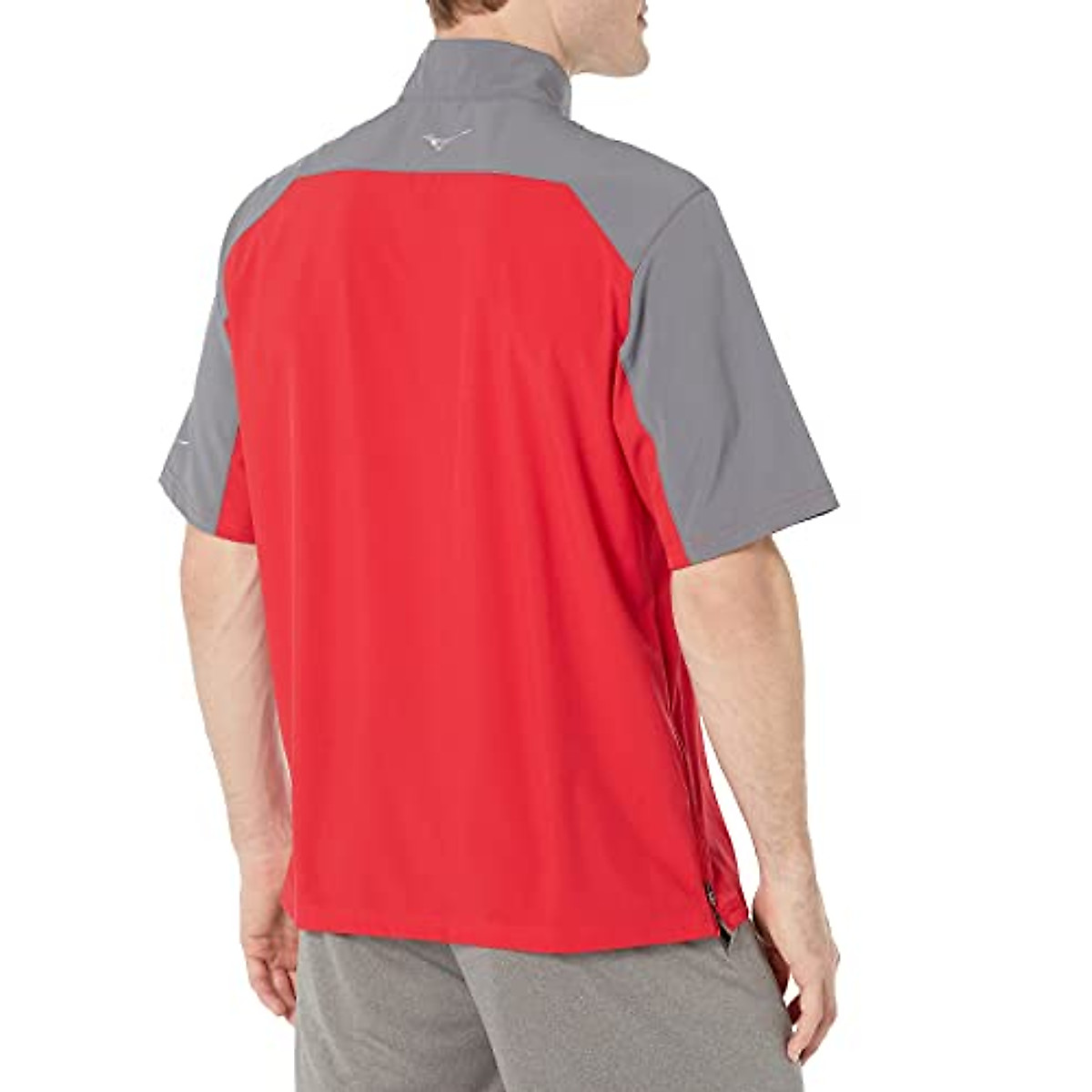 Mizuno Men's Comp Short Sleeve Batting Jacket, Red/Grey, Medium