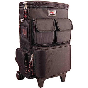 Gator Cases Lightweight Rolling Backpack Case with Pull Handle; Fits 25-Note Micro Controllers and Laptop (GK-LT25W),Black