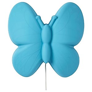 IKEA Little Loved Corner UPPLYST LED Wall Lamp, Butterfly Light Blue