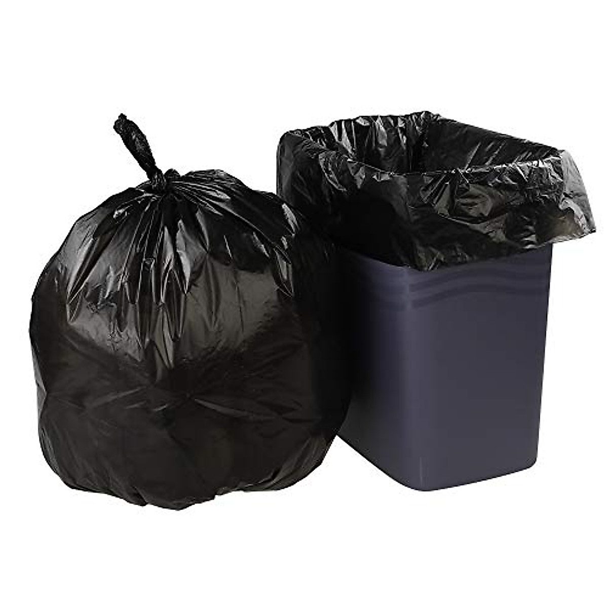 Ramddy 7 Gallon Medium Trash Bags, Black Bin Liners, 6 Rolls/150 Counts