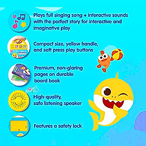 Baby Shark My First Friend 3 Button Sound Book with Handle, Children's Sound Books, Interactive Learning Books for Toddlers, Learning & Education Toys, Baby Shark Gifts for Babies
