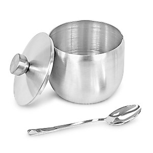 Internet's Best Condiment Serving Bowls with Stand - Set of 3 - Catering Hosting Serving Dish Set with Lids and Spoons - Stainless Steel