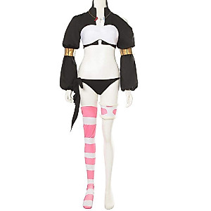 Poetic Walk Lolita Dress Milim Nava Cosplay Costume Womens Suit Uniform Bikini Outfit (Womens-XS, Black Set)