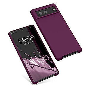 kwmobile TPU Silicone Case Compatible with Google Pixel 6 - Case Slim Phone Cover with Soft Finish - Bordeaux Violet