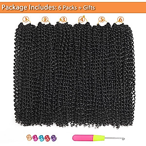 Passion Twist Hair 18 Inch 6 Packs Black Water Wave Braiding Hair for Butterfly Locs Passion Twists Bohemian Braiding Hair Extensions (18Inch 6 Packs,1B#)