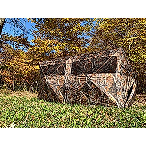 THUNDERBAY Bunkhouse Pop Up Portable 6 Person Side-by-Side Hunting Blind, Footprint: 140"x70" with 80" Height