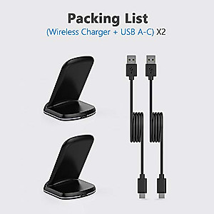 Yootech [2 Pack] Wireless Charger,10W Max Wireless Charging Stand,Compatible with iPhone 14/14 Plus/14 Pro/14 Pro Max/13/13 Mini/13 Pro Max/SE 2022/12/11/X/8,Galaxy S22/S21/S20/S10(No AC Adapter)