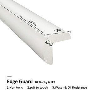 Baby Proofing - Edge and Corner Protector Baby - Harebe L Shape Extra Thick Baby Safety Corner Guards, Fireplace and Hearth Protection(6.5 Ft, Oyster White)