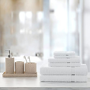 Arkwright Admiral Spa Wash Cloths Bulk - (Pack of 12) Lightweight Absorbent Bathroom Washcloths, Quick Dry Linen, Perfect for Home, Resort, Spa, and Shower, 12 x 12 in, White