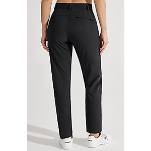 Libin Women's Golf Pants Lightweight Water Resistant Straight Leg Slacks Work Casual Dress Office Business Travel Hiking Pants, Black 6