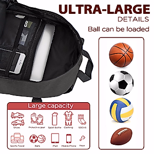LARIPOP Soccer Backpack,Basketball Backpack with Ball Holder and Shoe Compartment,Men&Women Gifts Backpack for Basketball Accessories Training Equipment Fits Volleyball,Soccer,Sports Gifts