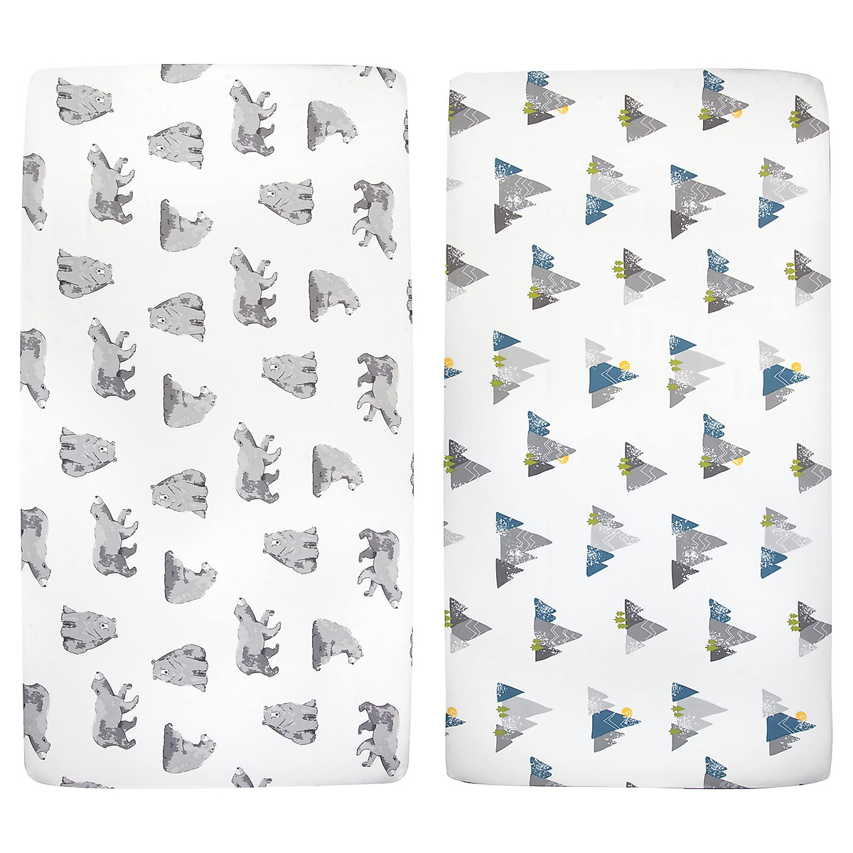 Baby Essentials Bear Mountain Scene Security Blanket, Bear Crib Bedding Set for Boys and Girls