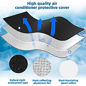 UCandy Winter Window Air Conditioner Cover Waterproof for Outside AC Unit, Freeze Protection Cover for Window Ac Insulation Covers with 3 Layers, Dust-Proof Window Ac Unit Cover (21"Wx15"Hx16"D)