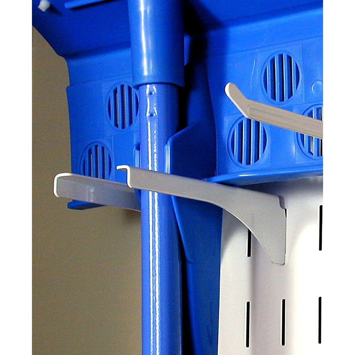 Wall Control 1-1/4in Handle Bracket Slotted Metal Pegboard Hook Pegboard and Slotted Tool Board - White