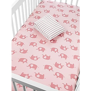 Simple Joys by Carter's Baby 2-Pack Cotton Crib Sheets, Elephants/Stars, One Size