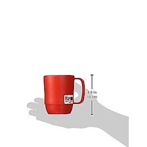 Japanese Microwavable Water Mug Unbreakable Milk Juice Mug for Kids Camping Travel Water Tea Coffee Mug 12 ounce BPA Free Non-Toxic Dishwasher Safe Made in Japan, Red