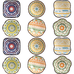 Lyellfe Set of 12 Ceramic Pinch Bowl, Small Bowls for Dipping, 4 Oz Soy Sauce Dish, Handmade Prep Charcuterie Board Bowl for Yogurt, Souffle, Ice Cream, Side Dish