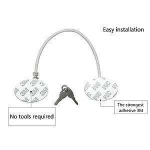 2 Pack Refrigerator Door Locks，Freezer Door Locks，File Drawer Cabinet Locks by REZIPO White with 4 keys