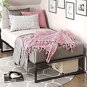 ZINUS Lorelai 12 Inch Metal Platform Bed Frame / Mattress Foundation with Steel Slat Support / No Box Spring Needed / Easy Assembly, Twin, Black