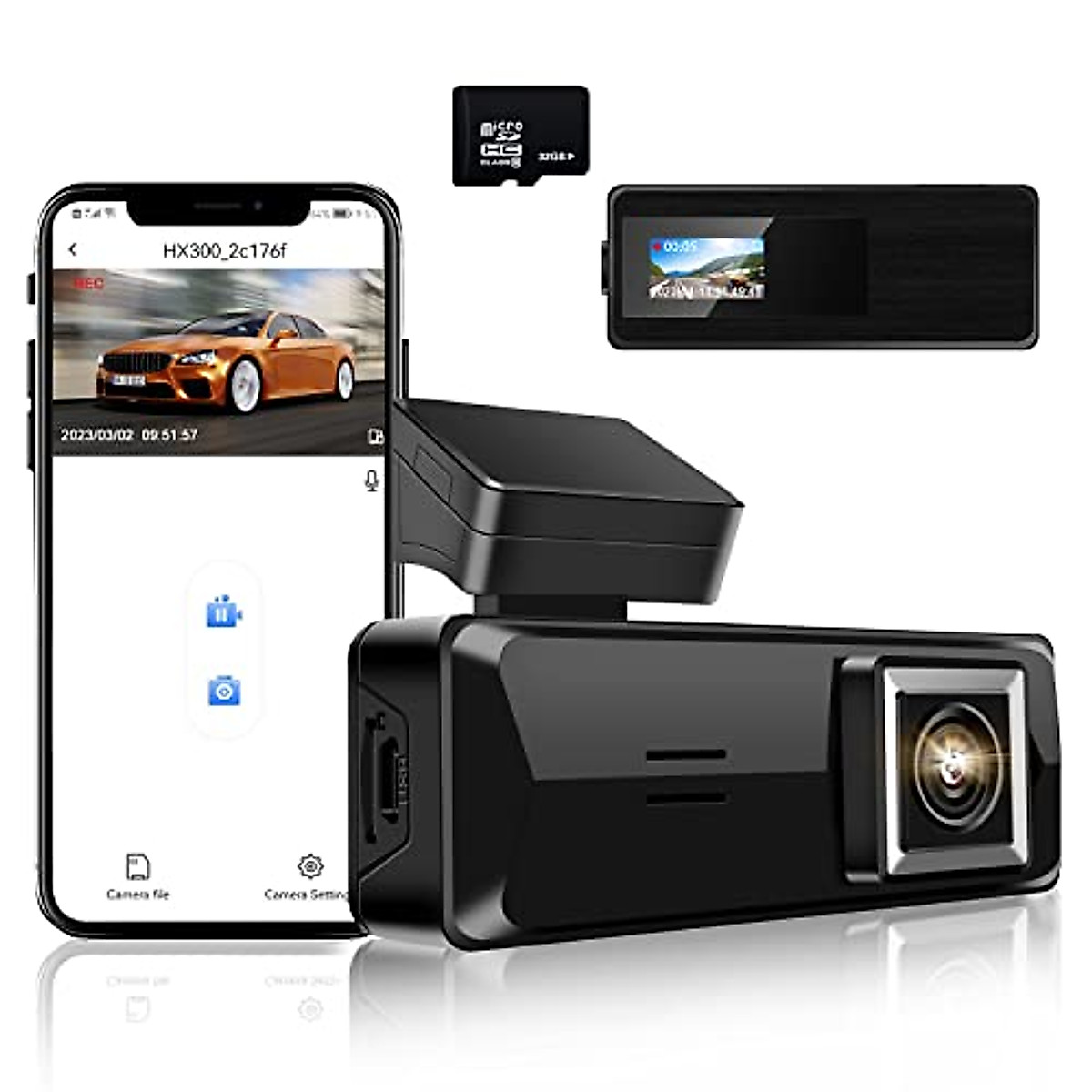 Accfly Dash Cam Smart Dash Camera for Cars Super Night Vision Dashcam for Cars,WDR, and Super Capacitor, 24hr Parking Mode, Motion Detection,140° Wide-Angle, G-Sensor, Loop Recording (Black)