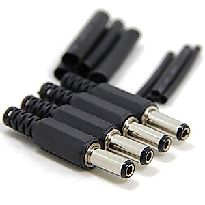 Ancable Replacement 4-Pack 5.5x2.5mm DC Male Plug Power Supply Ends Solder Type DIY DC Barrel Connector with Shrinkle Tube