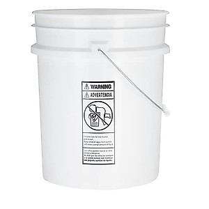 House Naturals 5 Gallon Plastic Bucket Pail Food Grade BPA Free with Blue Air Tight Screw on Lid(Pack of 3) Made in USA pails