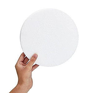 8x8 Inch Round Foam Circles for Crafts and DIY Projects, 1 Inch Thick (White, 6 Pack)