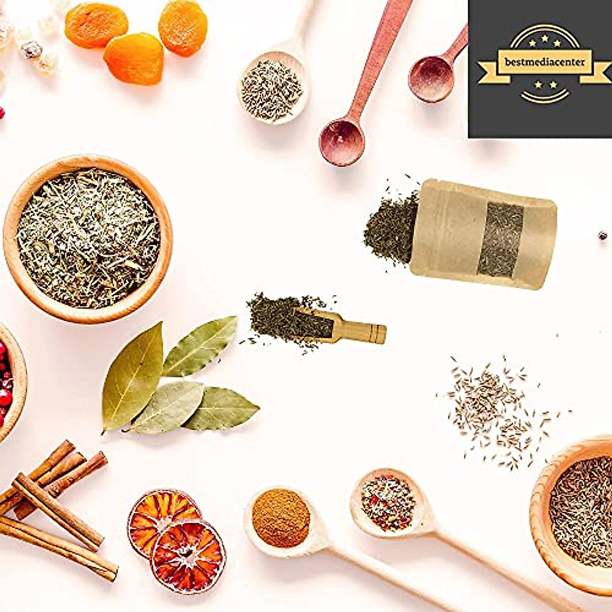 spear Kraft Paper Stand Up Food Storage - Bags with Window Zip Lock Pouch Bags,Resealable Seal Zipper Matt Small Treat Cookie Baked Goods Tea Bakery Rice for Packaging Brown 2 Different Sizes 100 pcs: 6 x 4 in(40pcs) and 4x3 in(60pcs) and 1 Bamboo Wood Sp