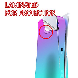 ITS A Skin Skins Compatible with Sony Playstation 5 Console Disc Edition - Protective Decal Overlay Stickers wrap Cover - Hombre Pink Purple Teal Gradient
