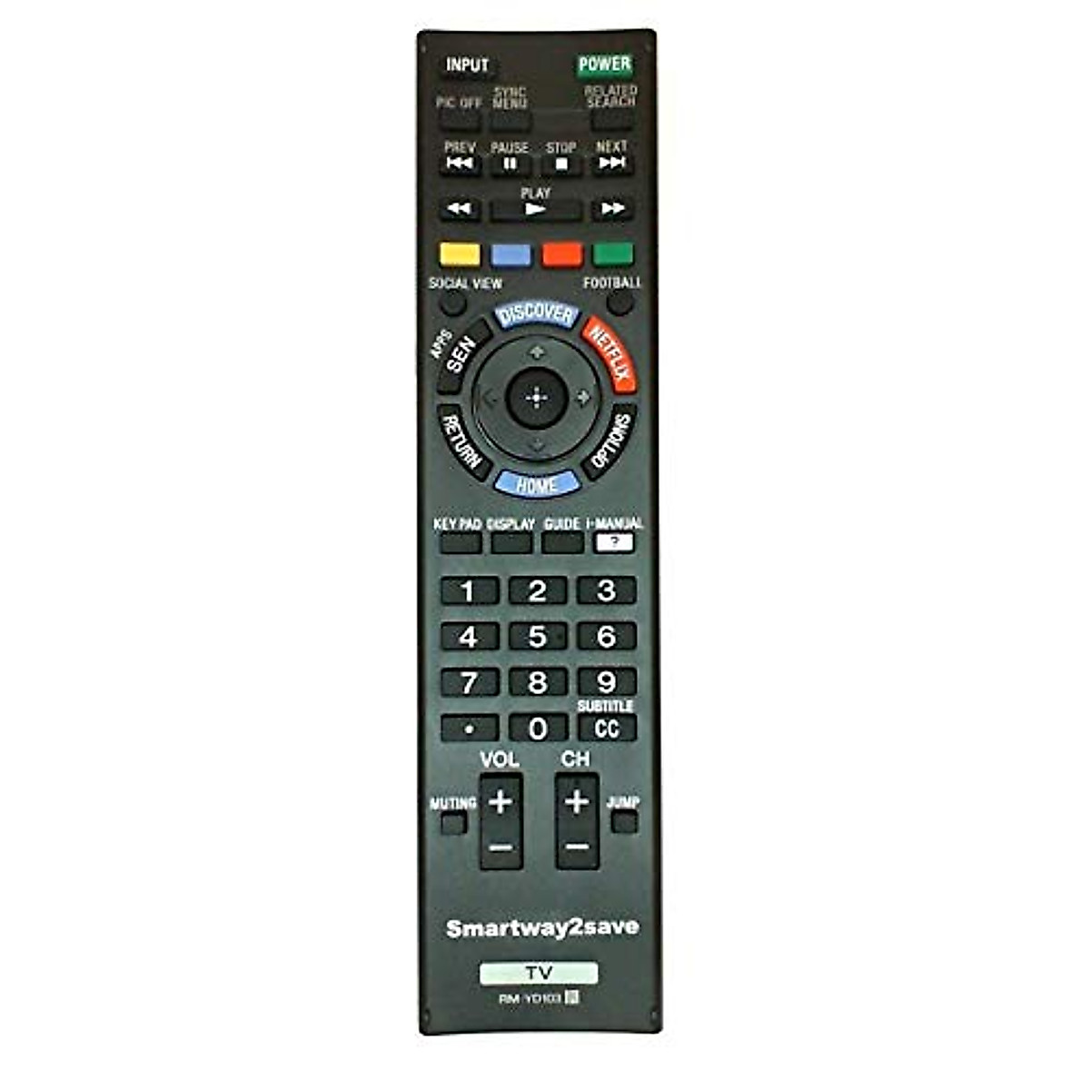Sony RM-YD103 Replacement Smart TV Remote Control