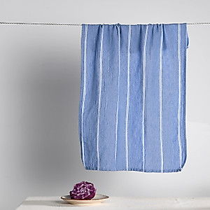 Folkulture 100% Cotton Kitchen Towels with Hanging Loop, Dish Towels for Home Décor, Kitchen Hand Towels or Absorbent Ktichen Towels, Waffle Kitchen Towels, 20" x 28", Set of 4 (Denim Blue)