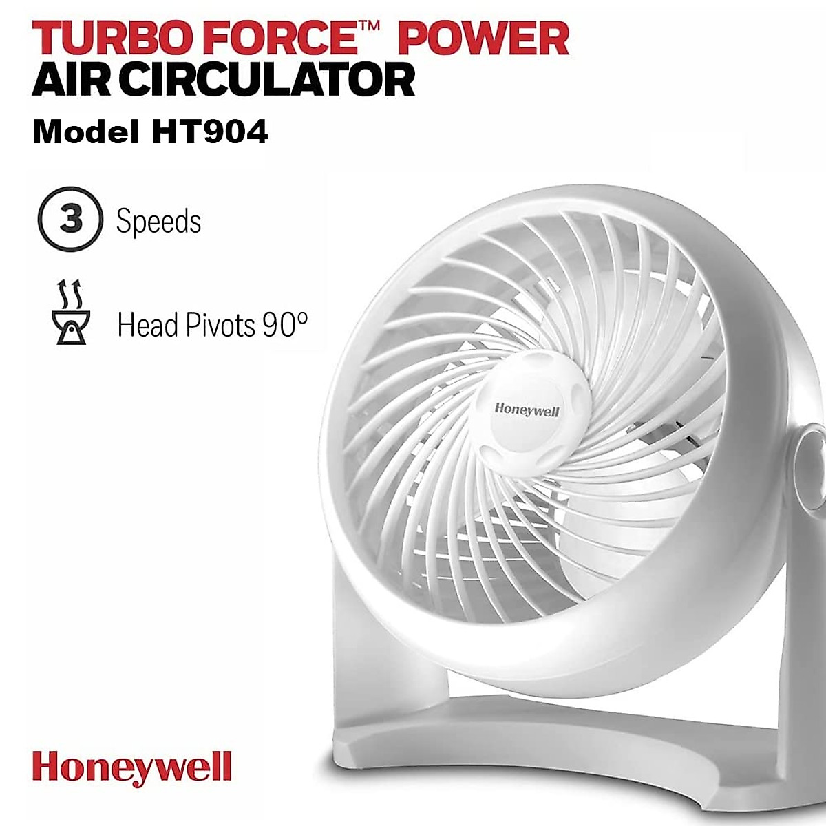 HONEYWELL HT904 Turbo Fan, White HT904E