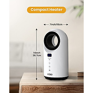 iDOO Electric Space Heater for Indoor Use with Remote, Portable PTC Ceramic Heaters for Bedroom, 1500W Fast Heating for Large Room/Office, Safe & Quiet for Home, 12H Timer, Oscillation, LED Display
