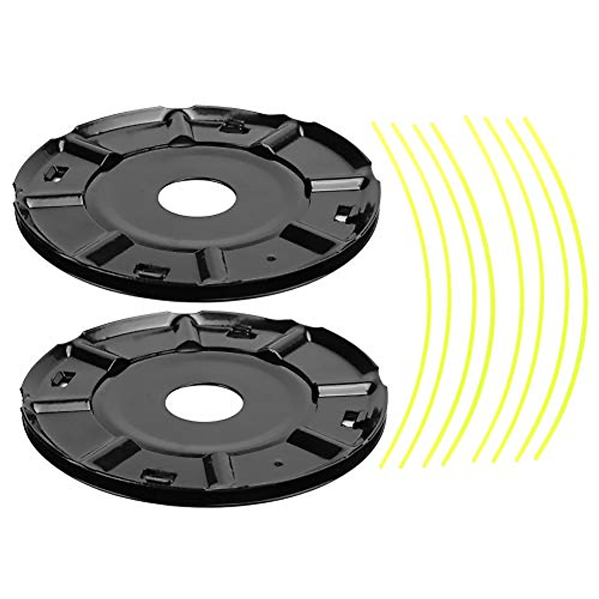 RvSky Garden Supplies 2 Set Universal Lawn Mower Trimmer Head with Trimmer Lines Accessory Garden Tools 26mm Black