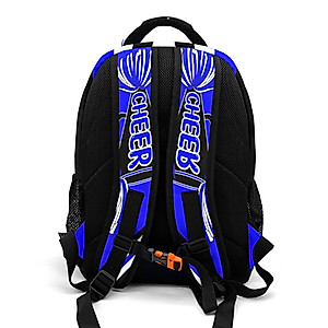 Anneunique Custom Cheer Pom Cheerleaders Blue Backpack Multifunctional Waterproof Laptop Bag for Travel Gift