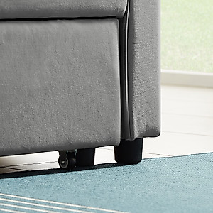 Merax 55.2" Velvet Sleeper Sofa Couch, Convertible Loveseat Sofa with Pull Out Bed and Adjustable Backrest, Sleeper Sofa Bed Armchair with 2 Lumbar Pillows for Home Office, Grey