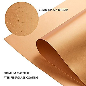 YRYM HT Copper Grill Mats for Outdoor Grill -Set of 5 Nonstick BBQ Grill Mat 15.75 x 13", Reusable & Heavy Duty Under Grill Mat, Easy to Clean, Works for Gas, Charcoal, Electric Grill by HTVRONT