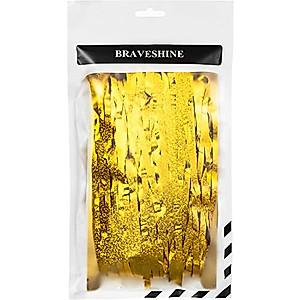 BRAVESHINE Green Glitter Tinsel Foil Fringe Curtains - 2 Pack 3.2 x 8.2 ft Metallic Photo Backdrop for St Patricks Day Tropical Hawaiian Jungle Safari Dinosaur Birthday Christmas Party Decorations