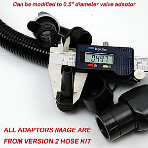 Nylon Air Hose Kit for Seamax 20PSI SUP Electric Air Pump (Version 2: SUP Hose with Multiple Adapters)