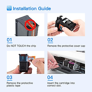 LxTek Ink Cartridge Replacement for HP 62XL 62 XL to Compatible with Envy 5540 5660 7645 5642 5542 5643 5640 7644 OfficeJet 250 5740 200 5745 Printer (1 Black,1 Tri-Color, 2 Pack)