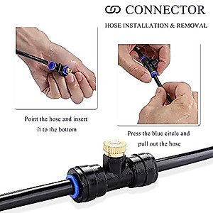 CozyCabin Misting Cooling System, 42FT(13M) Misting Line + 22 Brass Adapter(3/4”), Misters for Outside Patio, for Garden and Greenhouse Mister System